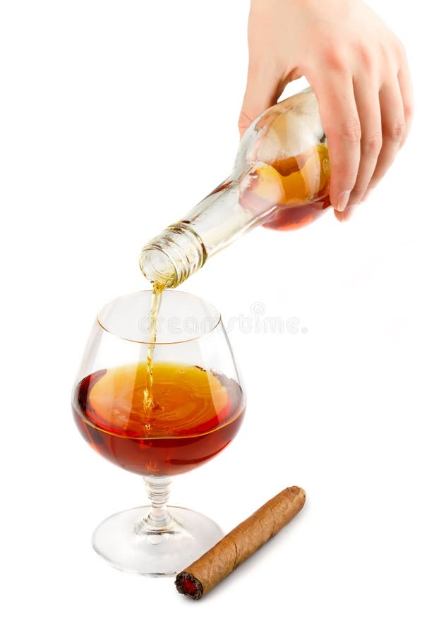 Pouring cognac stock image. Image of cocktail, hard, single - 9061425