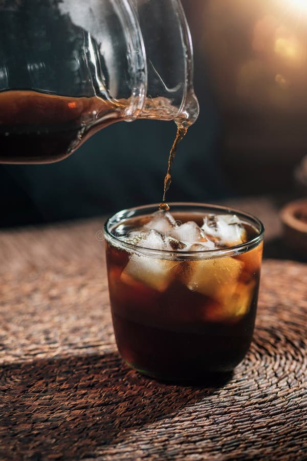Pouring Cold Brew Coffee stock image. Image of table - 191285341