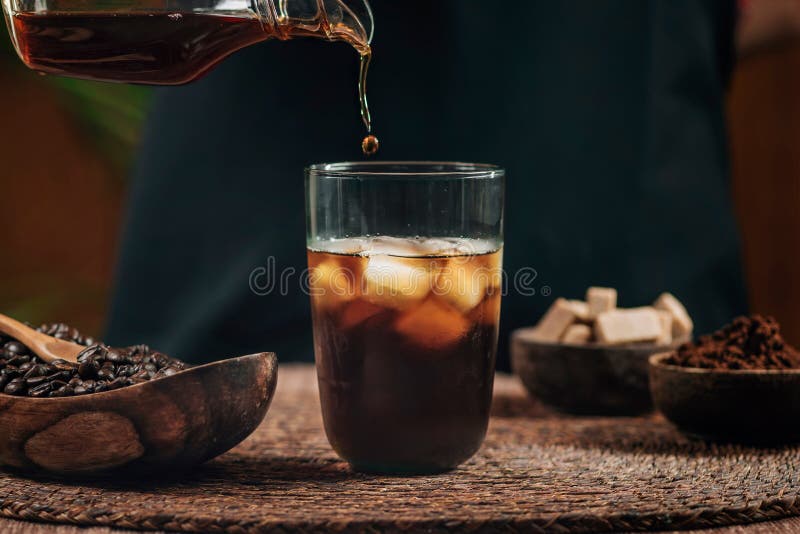 Pouring Cold Brew Iced Coffee Stock Image - Image of glass, coffee ...