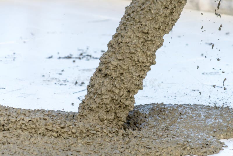 Pouring Concrete Foundation. Slab Foundation Stock Photo - Image of ...