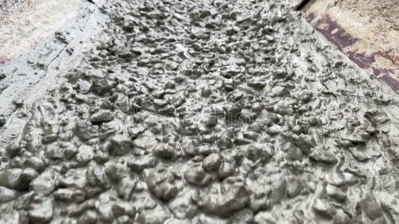 Pouring Concrete Mix on Concreting Formwork. Slow Motion Stock Footage ...
