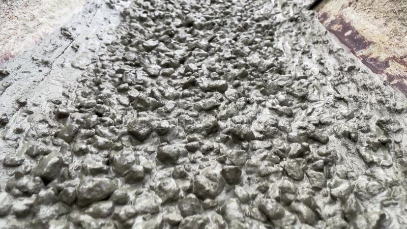 Pouring Concrete Mix on Concreting Formwork. Slow Motion Stock Footage ...