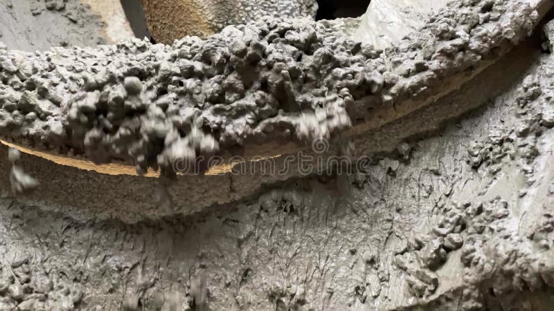 Pouring Concrete Mix on Concreting Formwork. Slow Motion Stock Footage ...