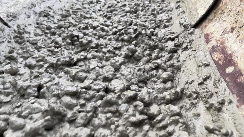 Pouring Concrete Mix on Concreting Formwork. Slow Motion Stock Footage ...