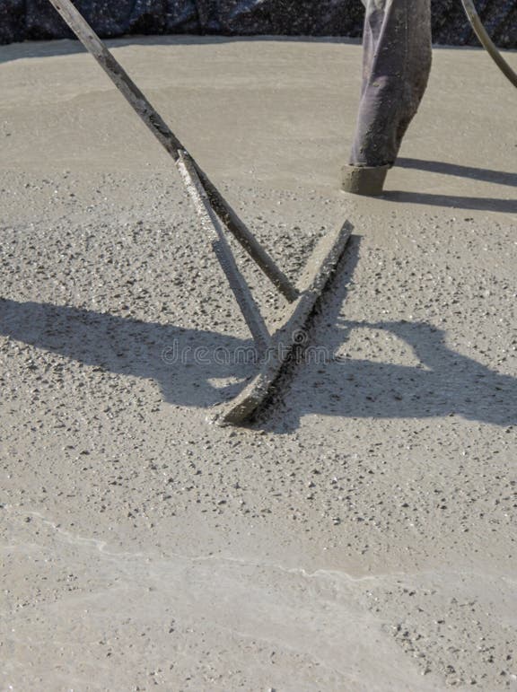 Pouring Concrete Monolith from a Machine. Selective Focus Stock Image ...