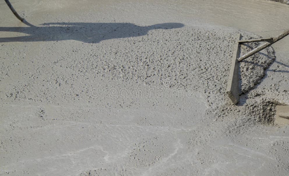Pouring Concrete Monolith from a Machine. Selective Focus Stock Image ...