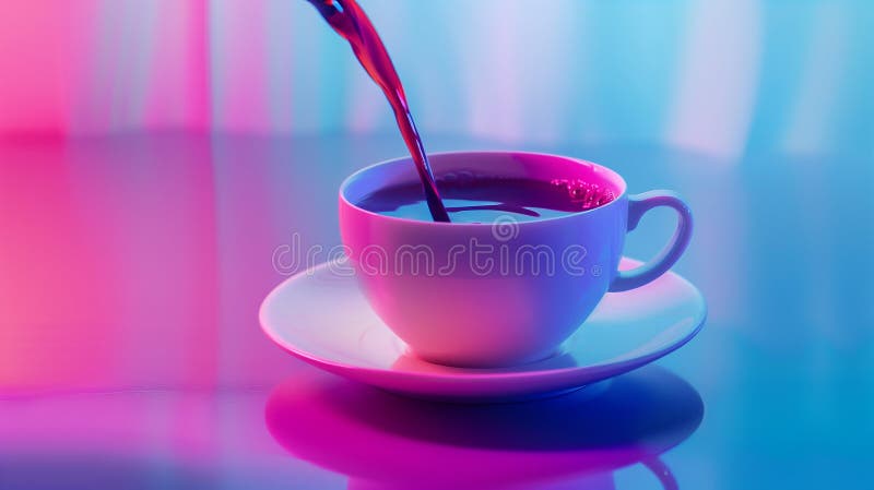 Pouring a Cup of Coffee Creating Splash Stock Illustration ...