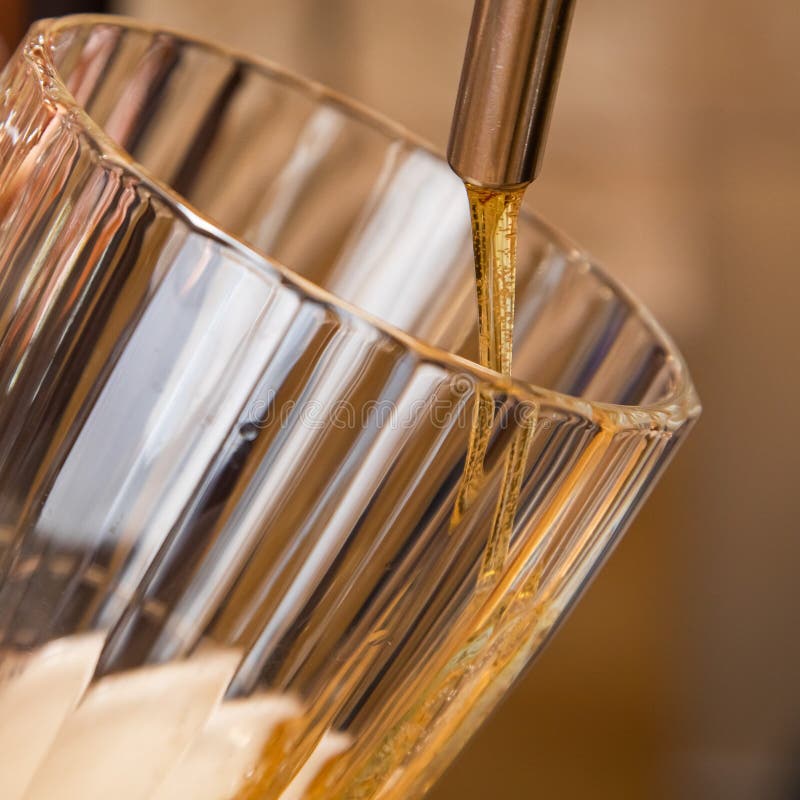 Pouring a Draught Lager Beer Serving in a Restaurant or Pub Stock Image ...
