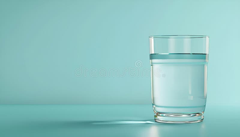 Pouring Drinking Water in a Transparent Glass Isolated on Abstract ...