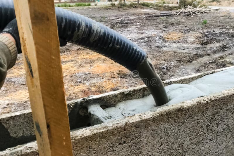 Formwork For Pouring The Concrete Base Of The Building. Stock Image ...