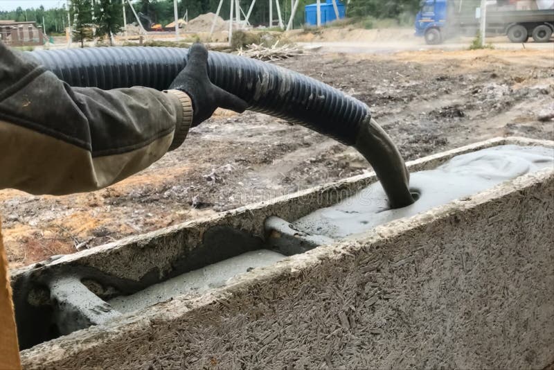 Pouring Foam into Formwork To Create Walls Stock Photo - Image of ...