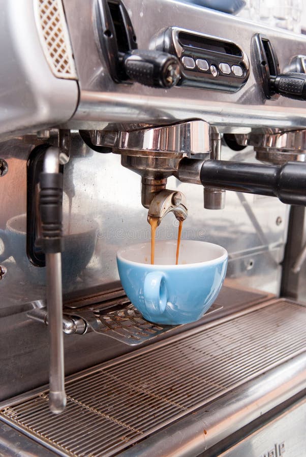 Coffee Machine for Making Espresso at Home Pouring Out Coffee Stock ...