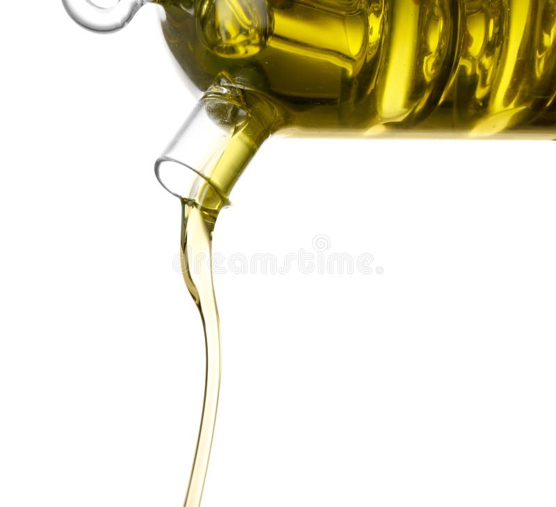 Pouring Fresh Olive Oil on White Background Stock Photo - Image of ...