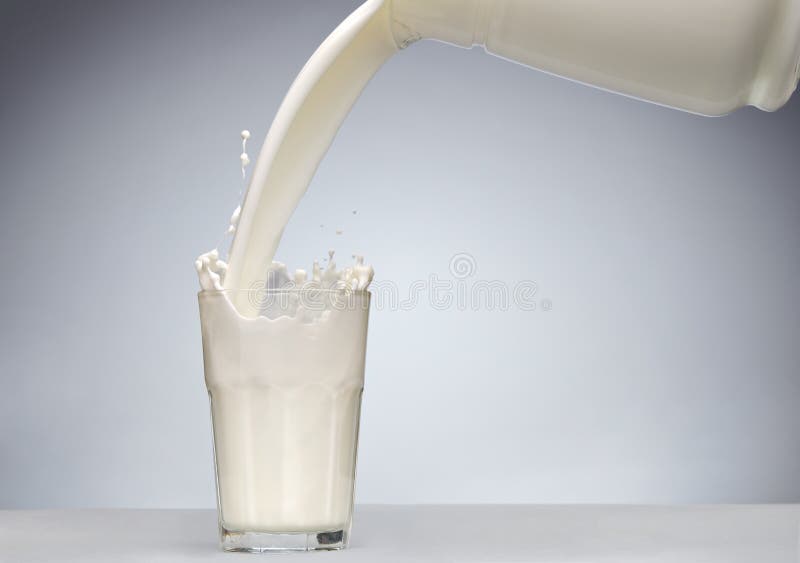 Splash of Milk from the Glass Stock Image - Image of dairy, pouring ...