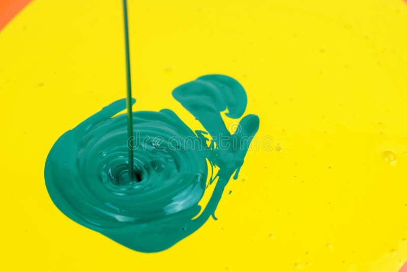 Pouring green paint stock photo. Image of flowing, drop - 154346010