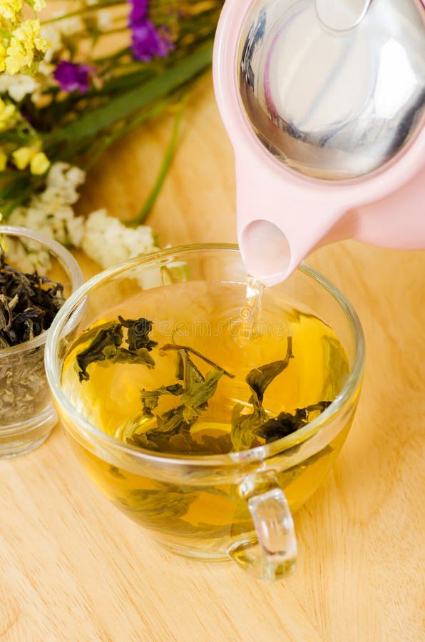 Pouring Hot Tea from Teapot into a Cup Stock Photo - Image of morning ...