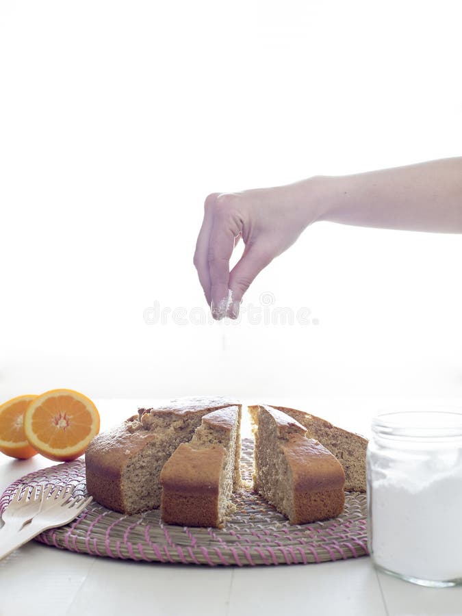 Pouring Icing Sugar Over Cake Stock Image - Image of eggs, eating: 51527829