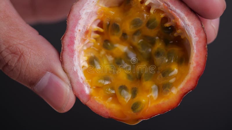 Passion Fruit with Transition Shot from Outside To Inside of Passion Fruit. Exotic Fruit for ...