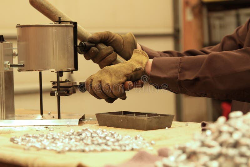 Pouring Lead for Bullet Reloading Stock Photo - Image of shooting ...