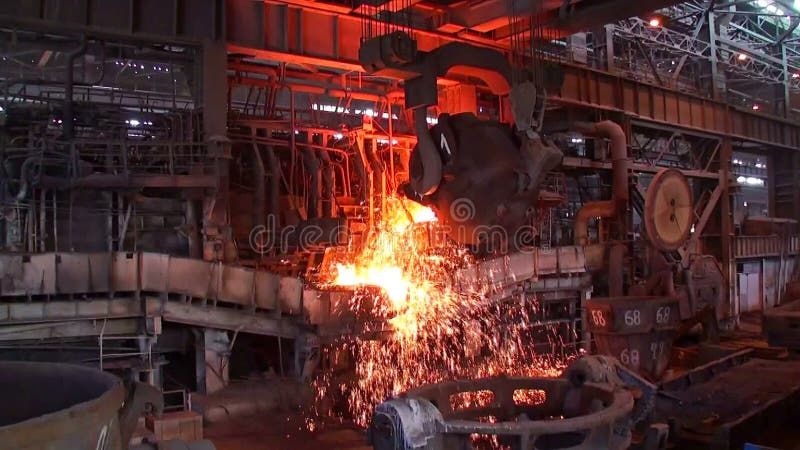 Liquid Metal with Flame Reflection Stock Footage - Video of glowing ...