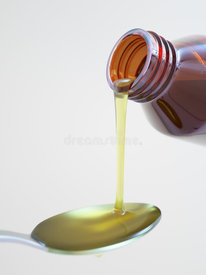 Pouring Medicine into Spoon Stock Photo - Image of medicine, flow: 57182876