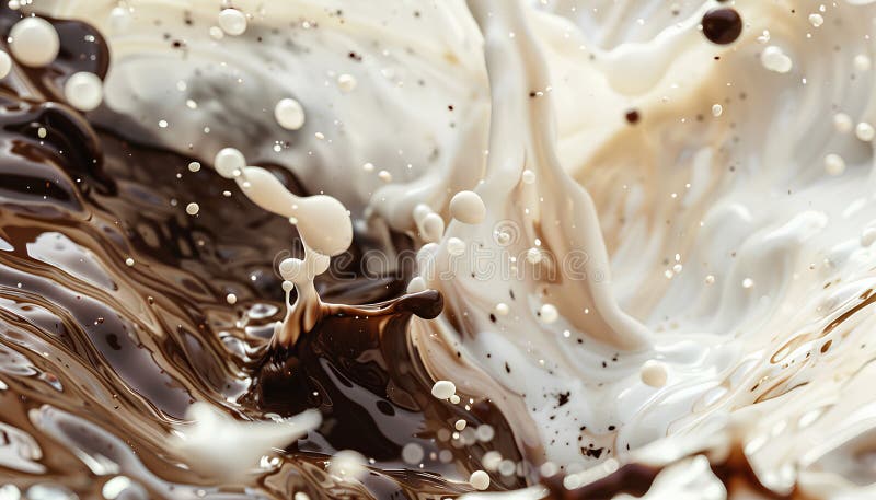 Pouring Milk Cream Mix Coffee Texture Background Stock Image - Image of ...