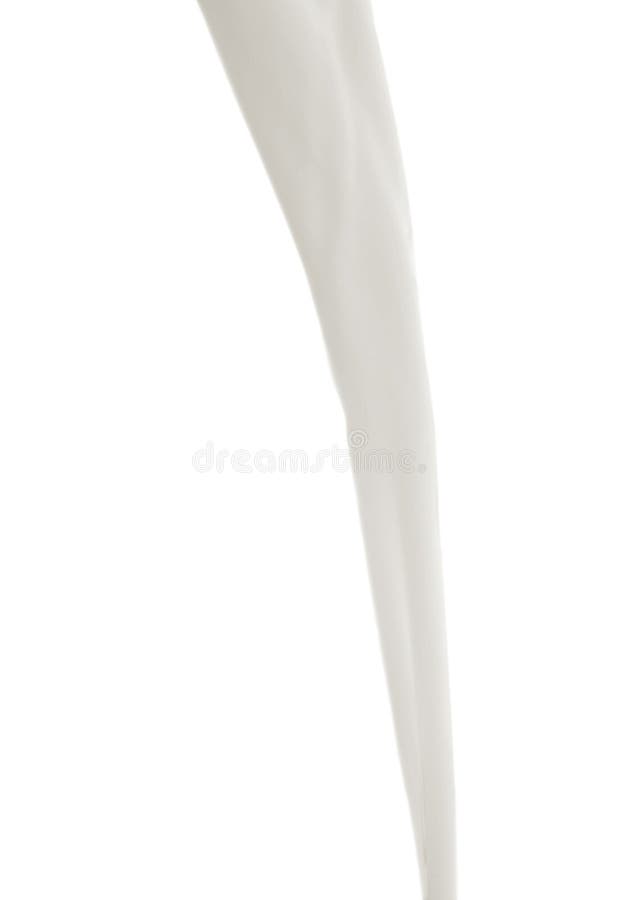 Pouring Milk Stream Isolated on White Background Stock Image - Image of ...