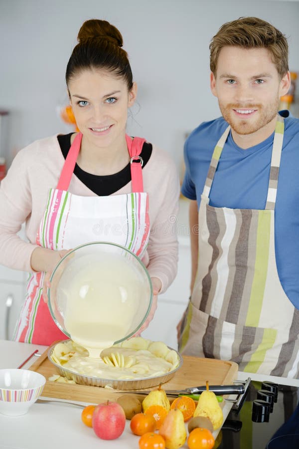 Pouring the Mixture into Ice Cream Machine Stock Image - Image of ...
