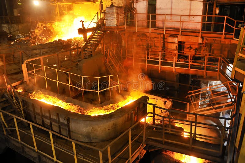 Molten steel pouring stock photo. Image of blast, metal - 7472570