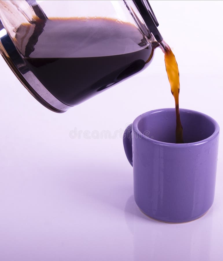 Pouring a Mug of Coffee stock image. Image of brown, closeup - 16354753