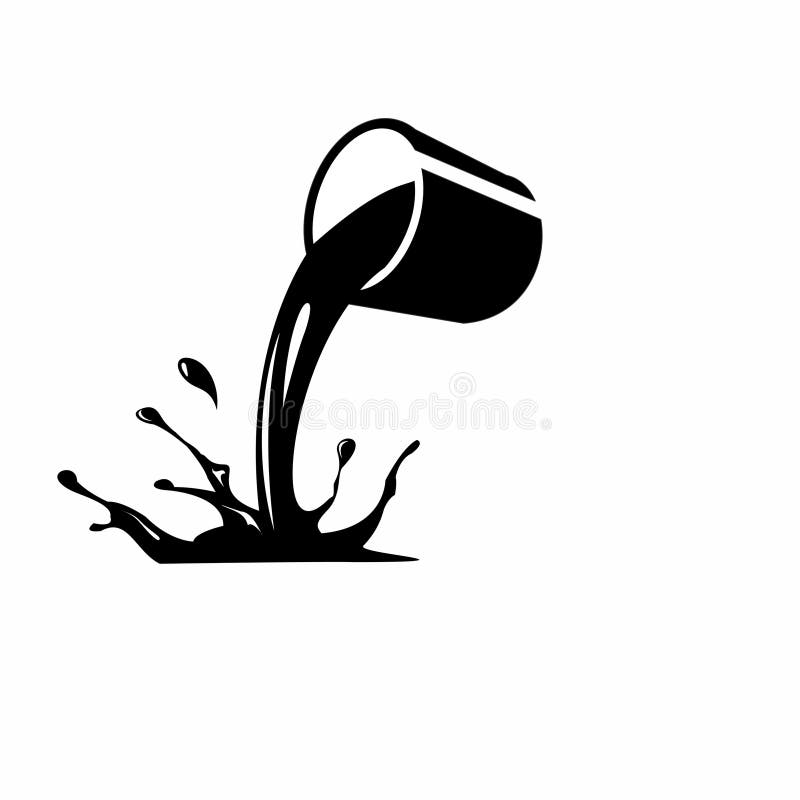Pouring Paint from Bucket Icon Vector Silhouette Stock Vector ...