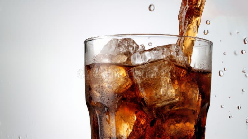 Pouring a Refreshing Cold Cola Soda on White Instant Gratification ...