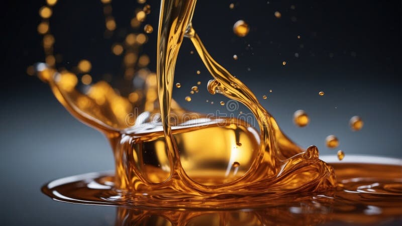 Pouring Smooth Engine Oil from Canister Close Up of Flowing Liquid ...