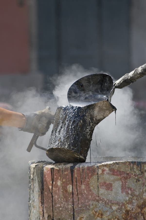Pouring Steamy Tar stock photo. Image of pavement, fuming - 5847848