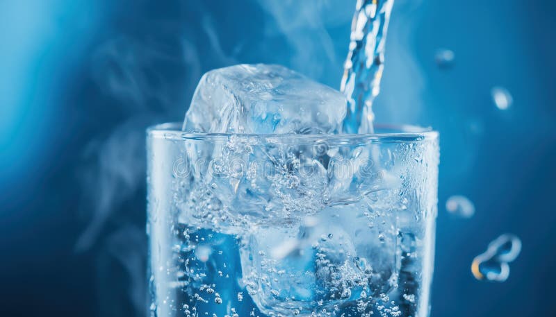 Pouring Strong Alcoholic Beverage Over Ice in a Glass Stock Photo ...