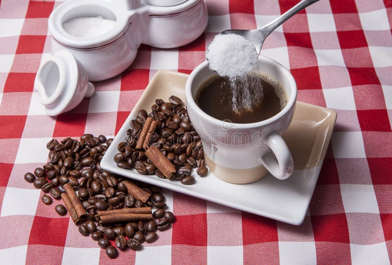 Pouring coffee grounds. stock photo. Image of bean, pour - 12345998