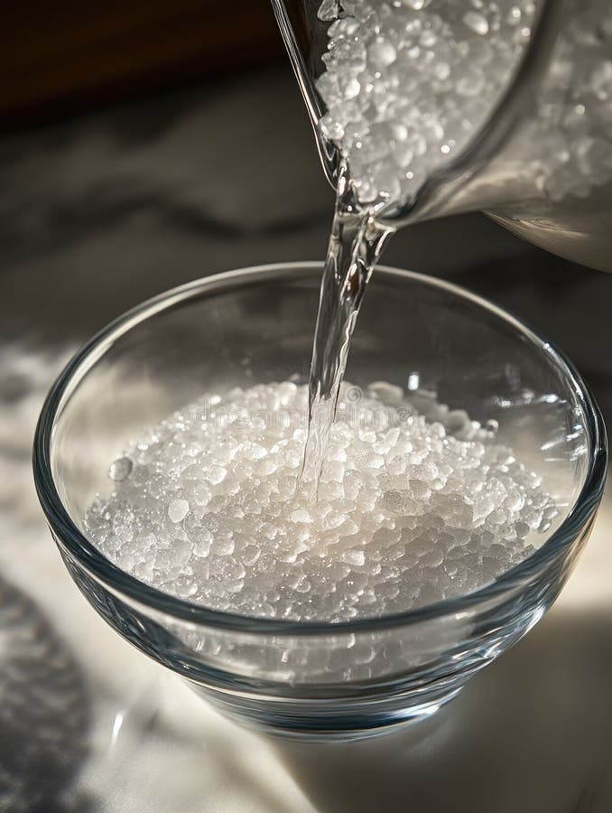 Pouring Sugar into a Glass Bowl Stock Image - Image of glass ...