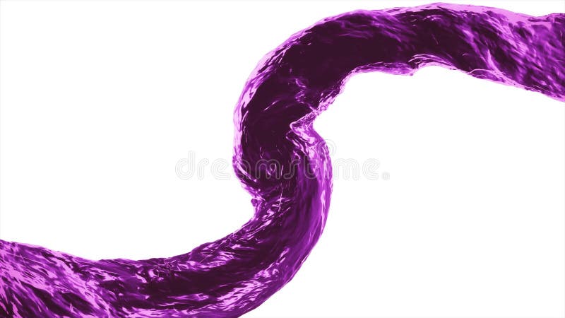 Pouring Surreal Curved Water Column Stream Digital Simulation Slow ...