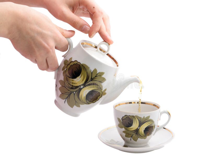Pouring tea stock image. Image of pottery, ceramics, domestic - 13084589
