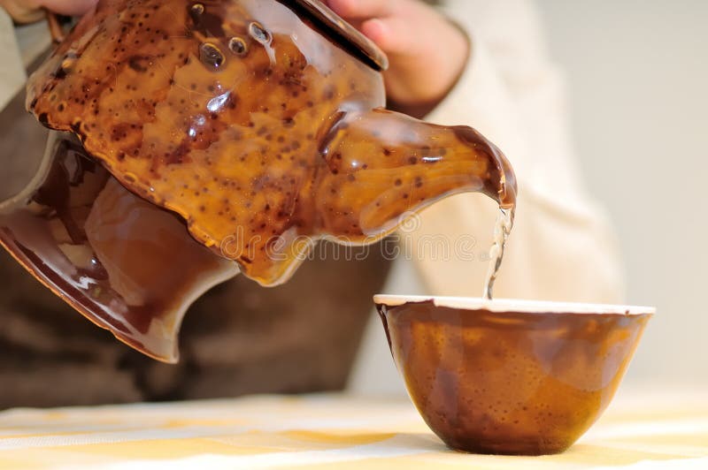 Pouring tea stock image. Image of brown, oriental, relax - 7132555