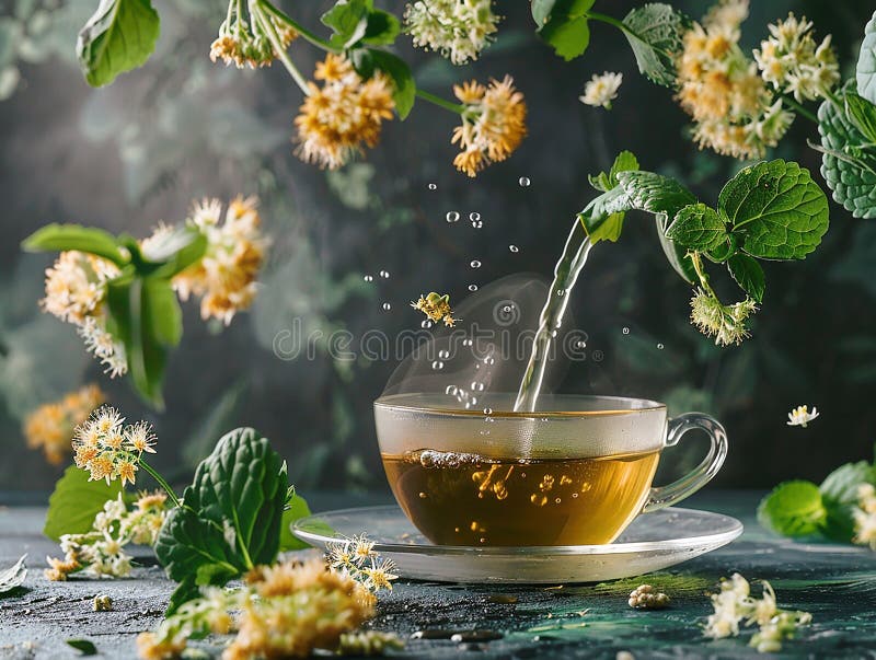 Pouring tea into cup stock illustration. Illustration of liquid - 320060695