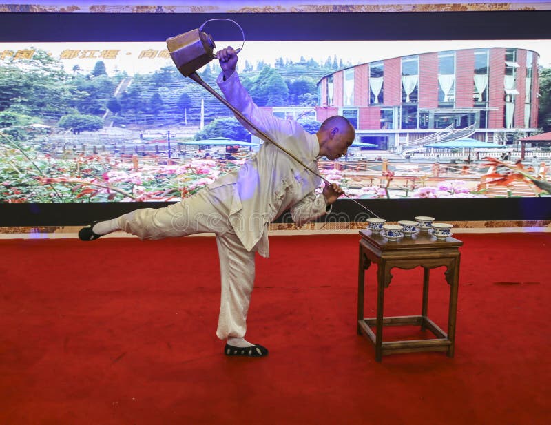 Pouring Tea Performance in Chengdu,china Editorial Stock Image - Image ...