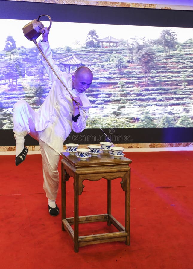 Pouring Tea Performance in Chengdu,china Editorial Stock Image - Image ...