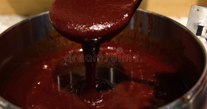 Pour Tomato Sauce with a Spoon Stock Video - Video of macro, fresh ...