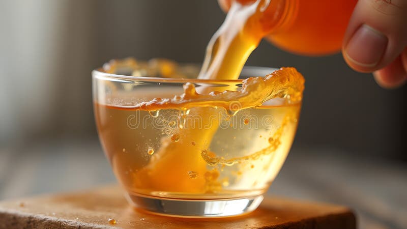 Pouring a Vibrant and Refreshing Orange Liquid into a Glass Creating ...