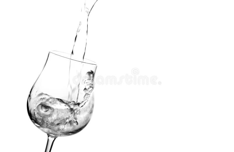 Pouring Water into Glass Isolated on White Stock Photo - Image of fresh ...