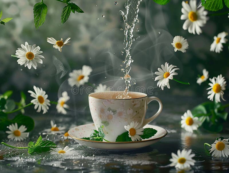 Pouring Water Over a Cup of Coffee Stock Illustration - Illustration of ...