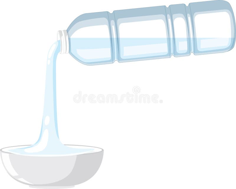 Pouring Water from Plastic Bottle To a Bowl Stock Vector - Illustration ...