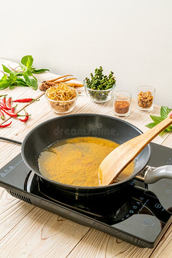 Pouring Water and Sauce on Pan Stock Photo - Image of preparation ...