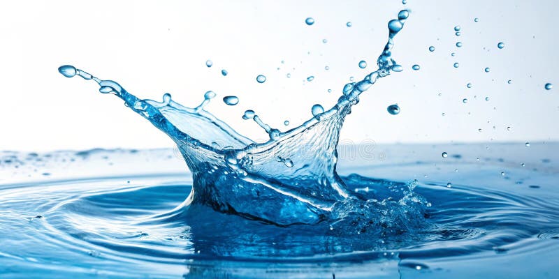 Pouring Water Splash with Blue Water Stock Illustration - Illustration ...